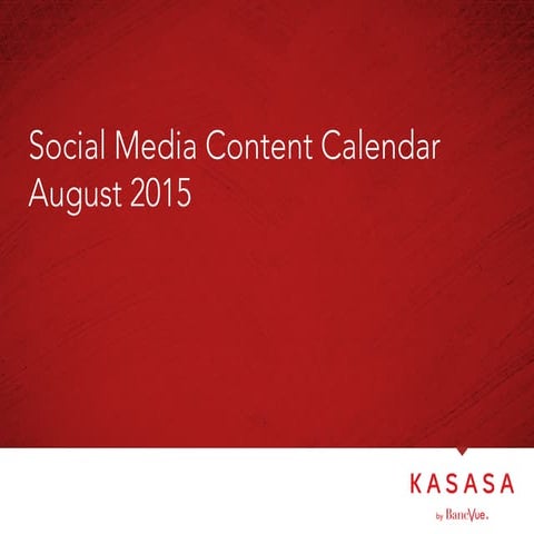 August Content Calendar | PPT