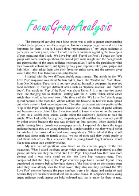 Double page spread analysis | PPTX | Contemporary Hits/Pop/Top 40 | Music