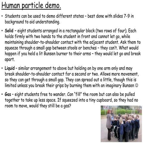 Particle-theory - Notes and activities for grade 7 | PPTX