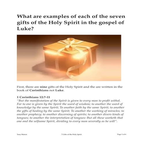 7 Gifts of the Holy Spirit | PDF