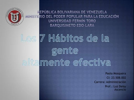 7 hábitos de la gente altamente efectiva | PPT