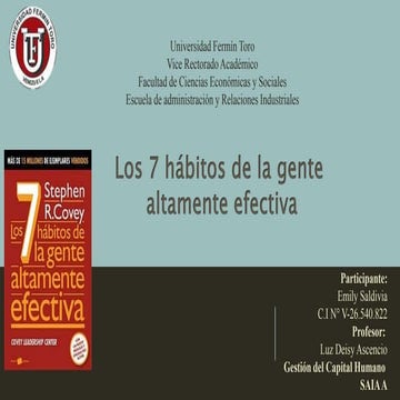 Los 7 habitos de la gente altamente efectiva | PPTX