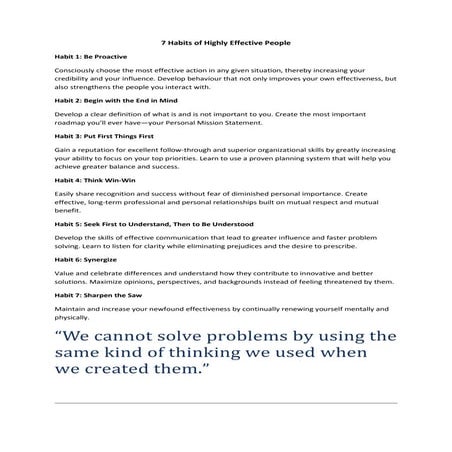 7 habits of highly effective people - notes | DOC