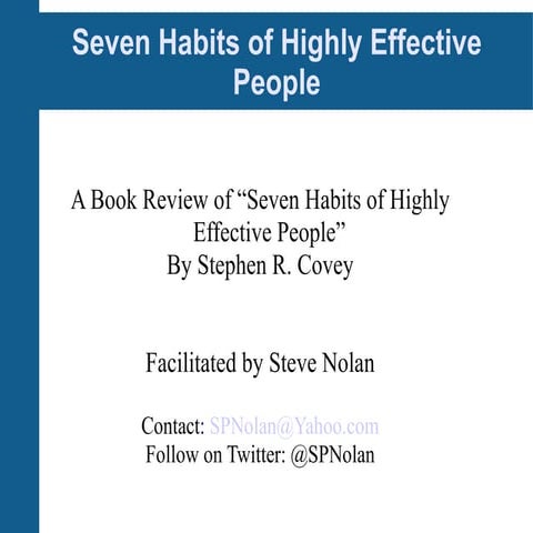 7 Habits Of Highly Effective People Session 2 | PPT