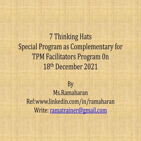 7 hats thinking | PPTX