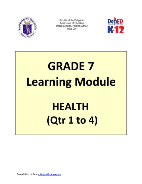 Lesson Exemplar Mapeh 7 Health | DOCX