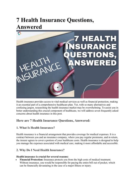 HEALTH INSURANCE PRESENTATION | PPTX