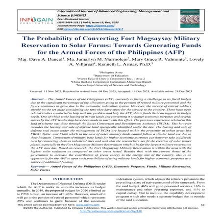 The Probability of Converting Fort Magsaysay Military Reservation to ...