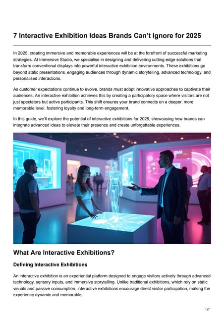 Unveiling the World of 3D Virtual Exhibition | PDF