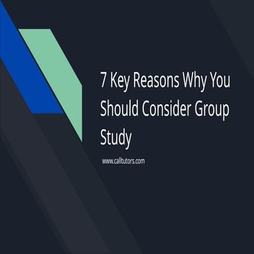 7 Key Reasons Why You Should Consider Group Study | PPTX
