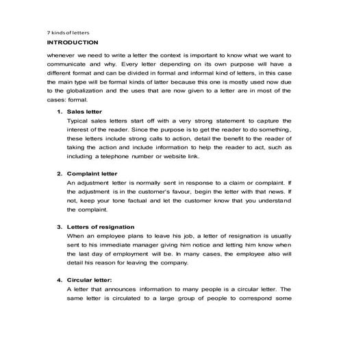 7 kinds of letters | DOCX