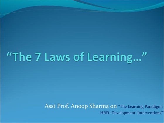 Principles of learning | PPT