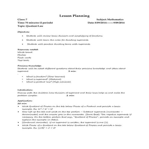 7 lesson plan 2 | PDF