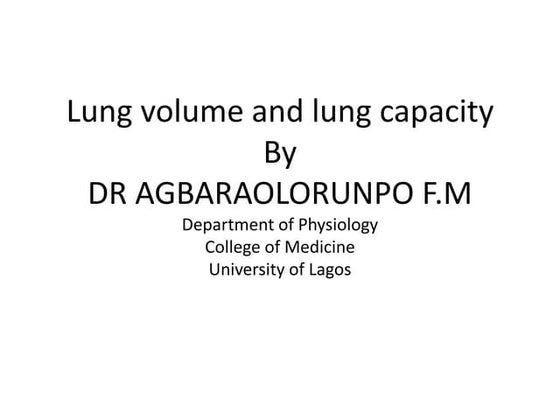 Lung volume and capacities | PPTX