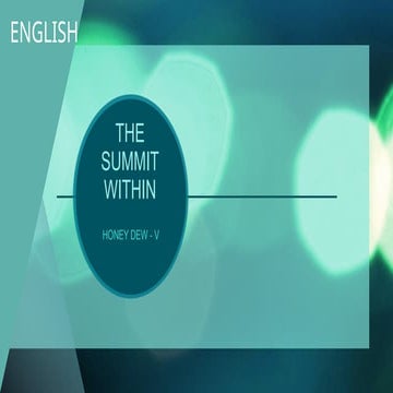 THE SUMIT WITHIN ppt of class 8 cbse in english book ppt | PPTX