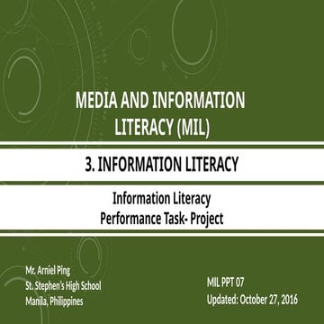 Media and Information - Information Literacy | PPTX