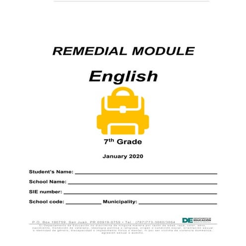 Módulos de Inglés 7 | PDF