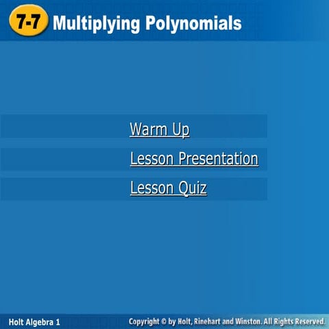 7 Multiplying Polynomials and its process | PPT