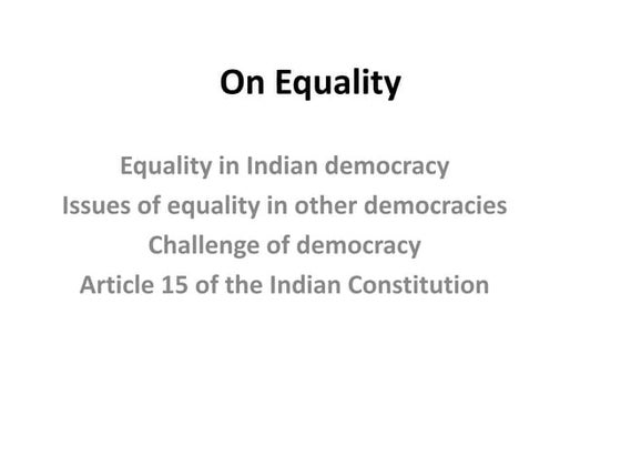 Equality (Grade 7 - Civics) | PPT
