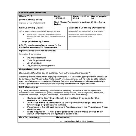 7NE Lesson 7 plan | PDF