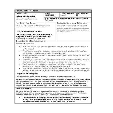 7NE Lesson 15 plan | PDF