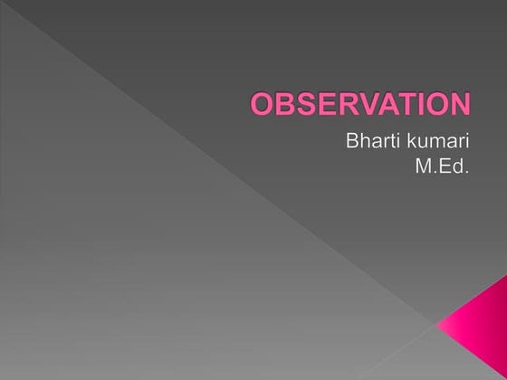 Observation | PPTX
