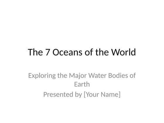 Water bodies | PPTX