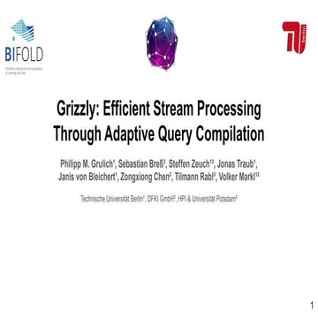 Grizzly: Efficient Stream Processing Through Adaptive Query Compilation | PPT