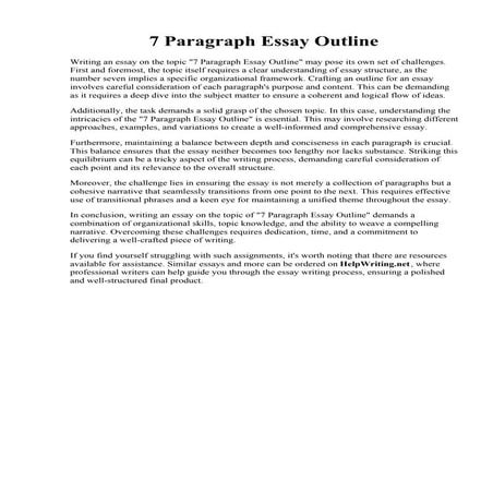 7 Paragraph Essay Outline | PDF