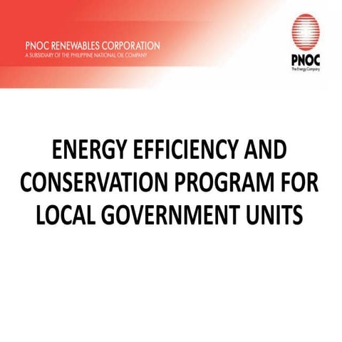 Energy efficiency and conservation program for local government units ...