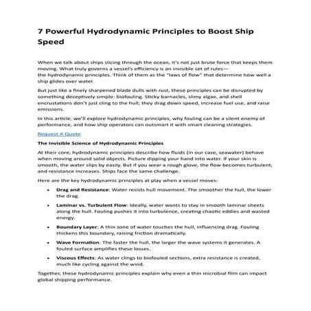 7 Powerful Hydrodynamic Principles to Boost Ship Speed - Marine Super ...