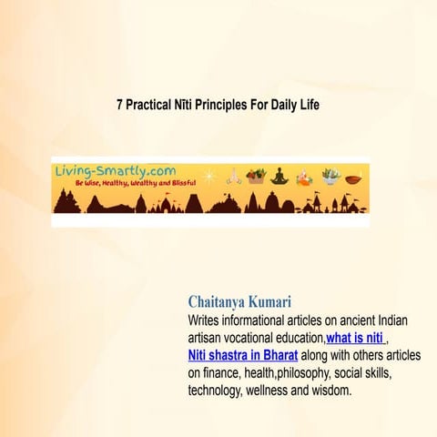 7 Practical Nīti Principles For Daily Life | PPTX