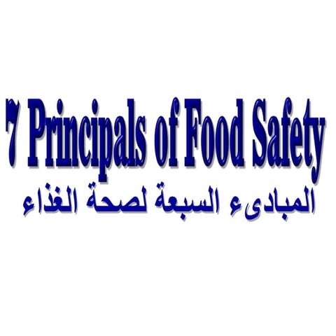 7 principals of food safety | PPT