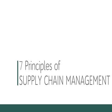 Seven principles of supply chain management | PDF