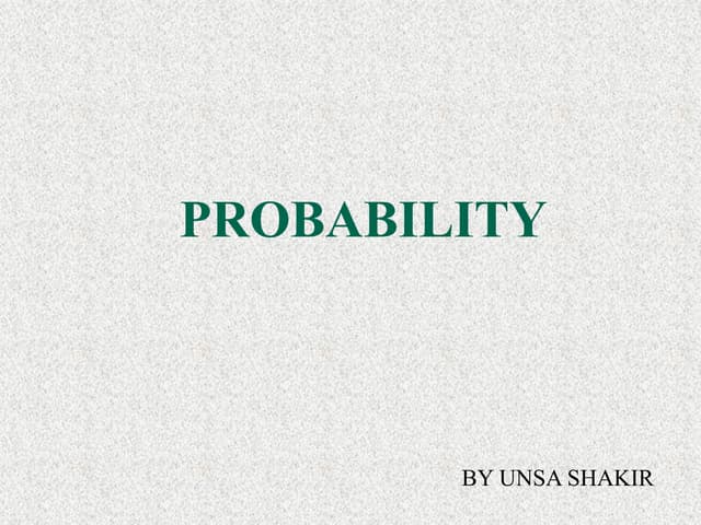 Basic Probability | PPT
