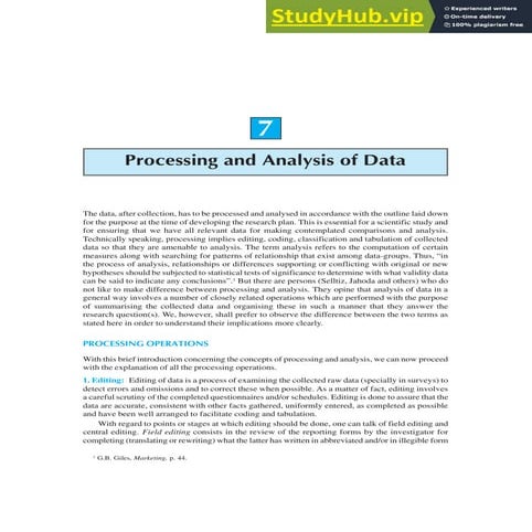 7 Processing And Analysis Of Data | PDF