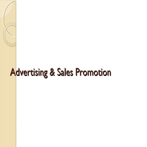 Advertising and sales promotions | PPT