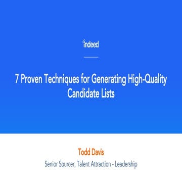 7 Proven Techniques for Generating High Quality Candidate Lists | PDF | Social Networking | Internet