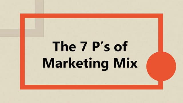 MARKETING MIX : (Entrepreneurship lesson) | PPTX