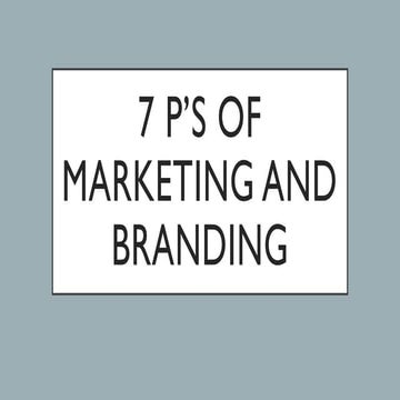 Entrepreneurship 12, Lesson : 7 P's of Marketing | PPTX