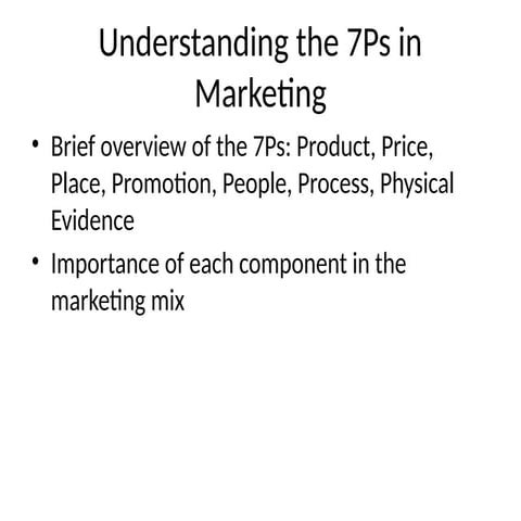 Understanding the 7Ps in Marketing Lesson Plan | PPTX