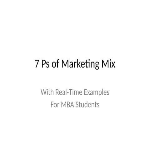 7ps of marketing mix with details description | PPTX