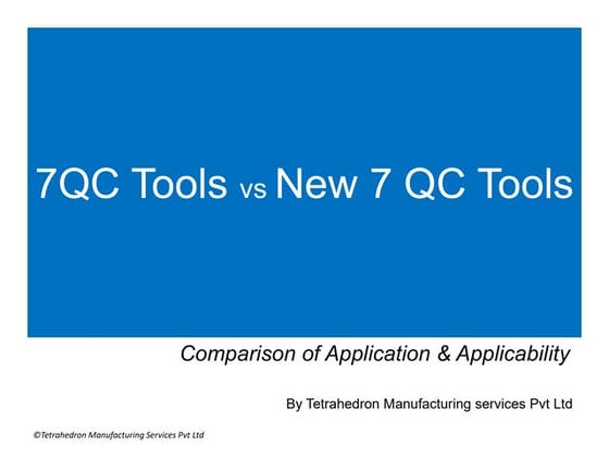 New 7 QC Tools | 7 Management Development Tools | PPT