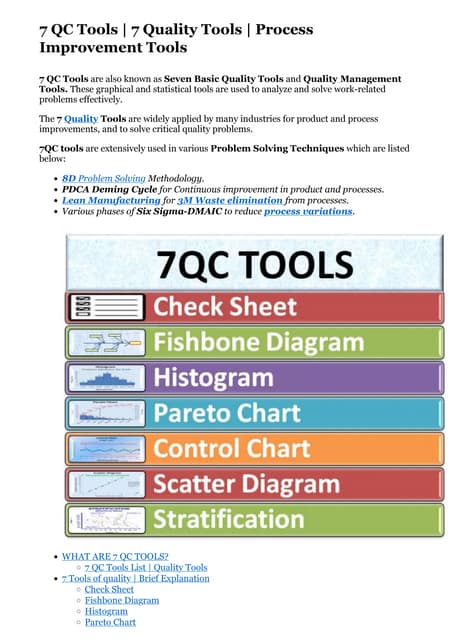 7QC Tools | PPT | Science