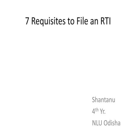 7 requisites to file an rti | PPT