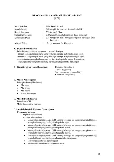 Rpp membuat basis data menggunakan sql | PDF