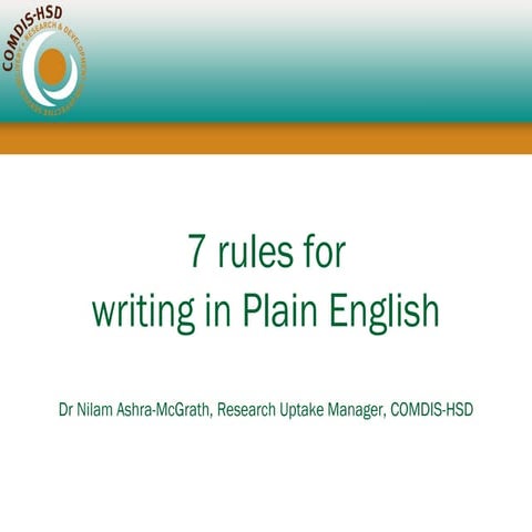 7 rules for writing in plain english | PDF