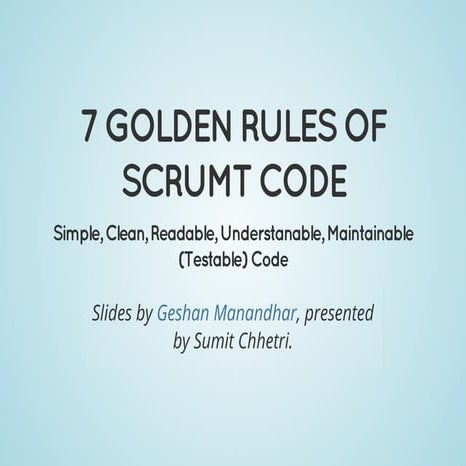 7 Rules Of Simple And Maintainable Code Pdf