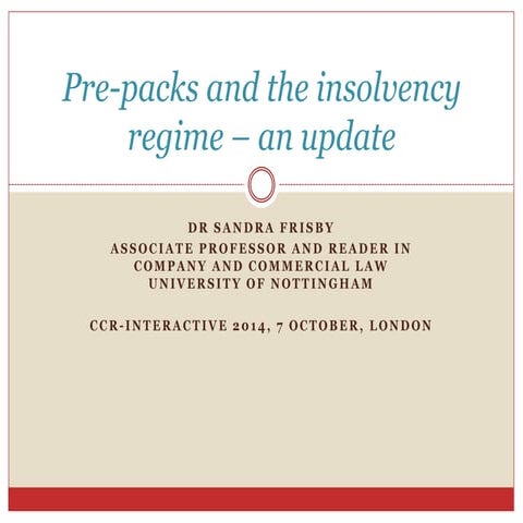 Pre-Packaged Insolvency Resolution Process | PPTX