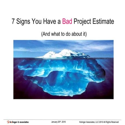 7 Signs of Bad Project Estimates - And How You Can Fix It | PDF